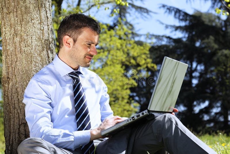 Outdoor computer stock image. Image of people, grass - 19883067