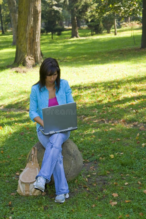 Laptop outdoor stock image. Image of business, notebook - 665163