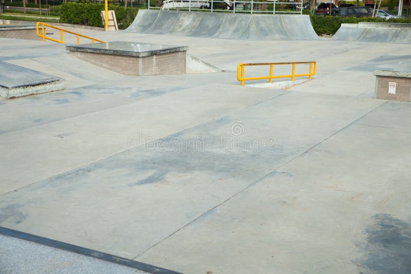 Outdoor Concrete Skateboard Ramp Stock Photo - Image of skate ...