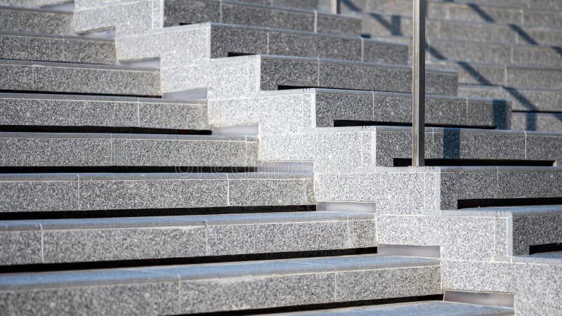 Outdoor Concrete Stair Covered with Rough Granite Tiles Stock Photo ...