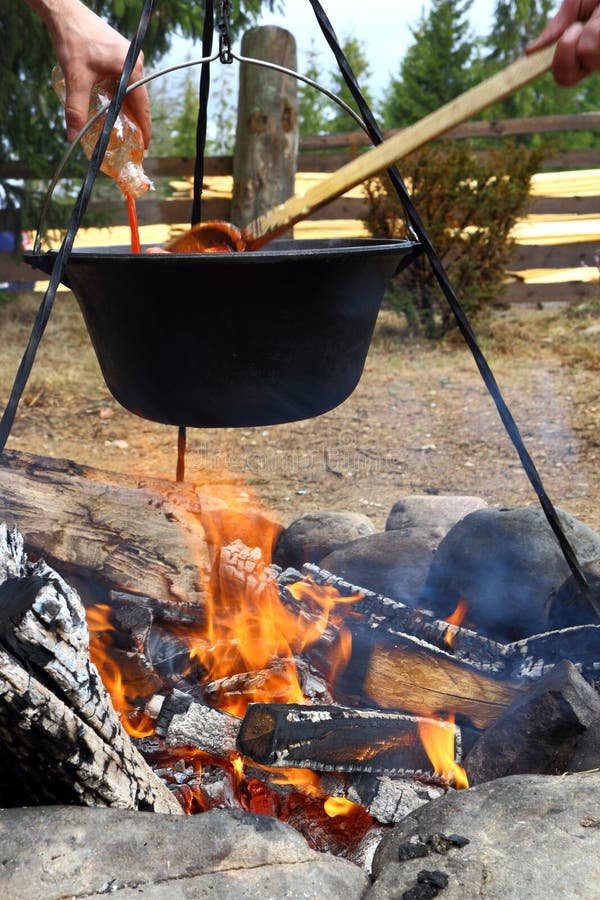 Outdoor cooking stock image. Image of forest, kettle - 24624917