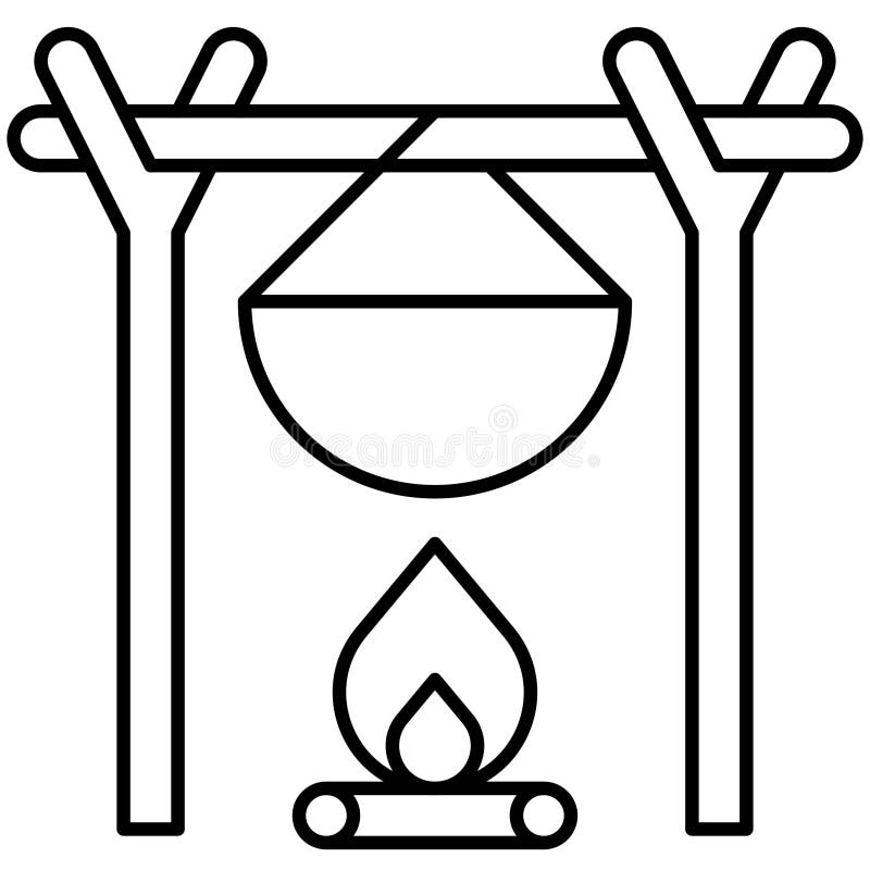 Outdoor Cooking Icon, Summer Vacation Related Vector Stock Vector ...