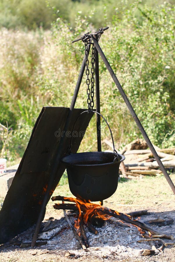 Outdoor Cooking stock photo. Image of heating, survival - 76775984