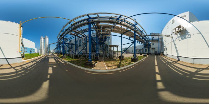 Outdoor Coolant Pipeline Infrastructure Panorama Stock Photo - Image of ...