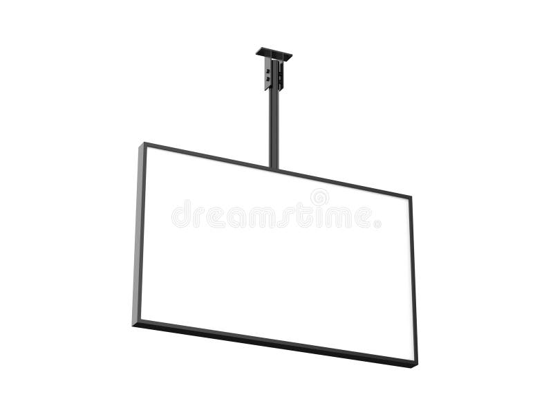 Outdoor Digital Ceiling Mounted Display Screen Mockup Template. Stock ...