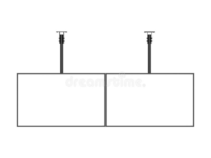 Outdoor Digital Ceiling Mounted Display Screen Mockup Template. Stock ...