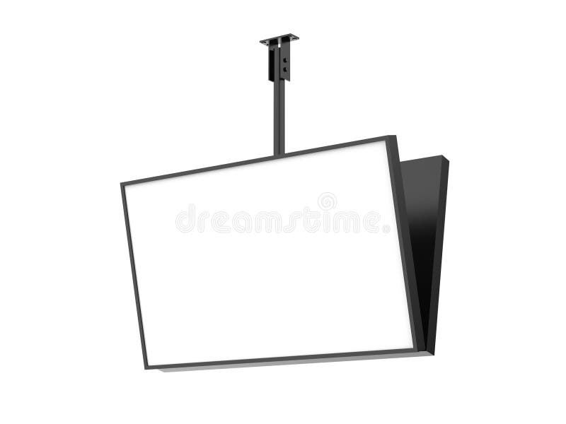 Outdoor Digital Ceiling Mounted Display Screen Mockup Template. Stock ...
