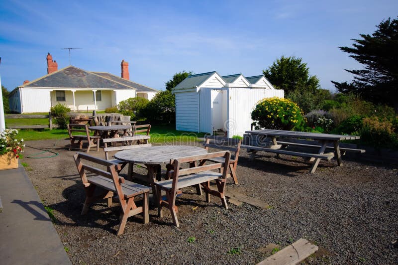 Outdoor dining area stock image. Image of open, area, table - 9640187