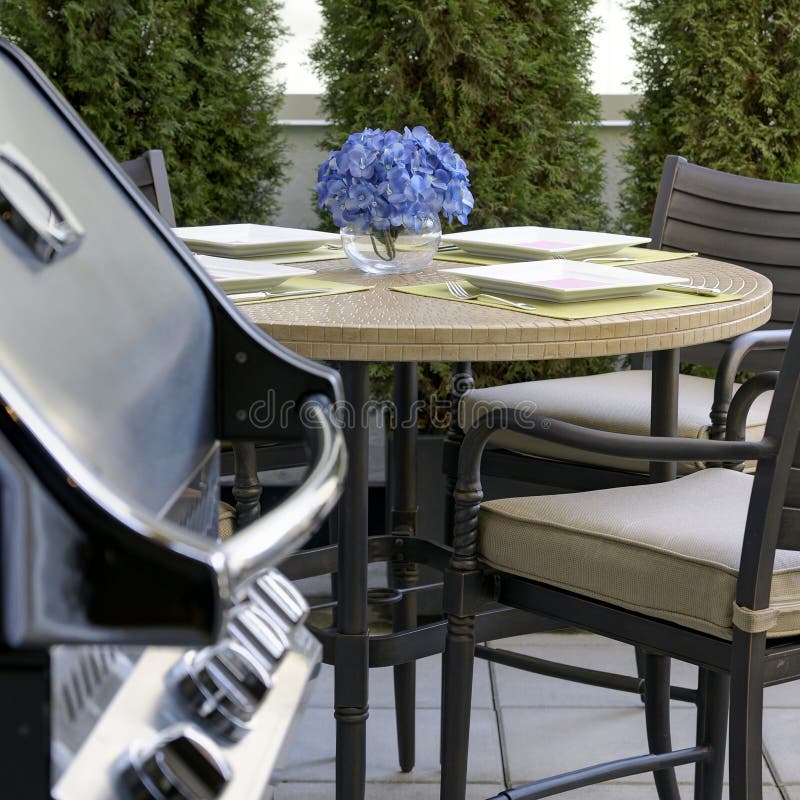 Outdoor Dining Entertaining BBQ Stock Photo - Image of steel, outdoor ...