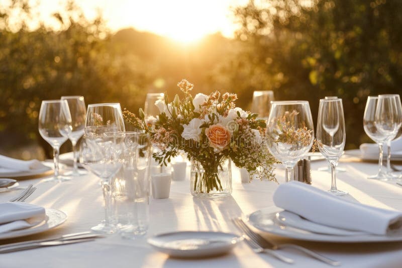 Outdoor Dining Setup stock image. Image of occasion - 373038743