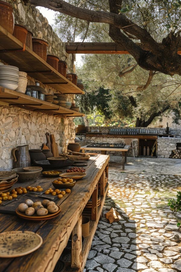 Outdoor Dining Setup Under a Tree, Ideal for Picnic or Garden Party ...