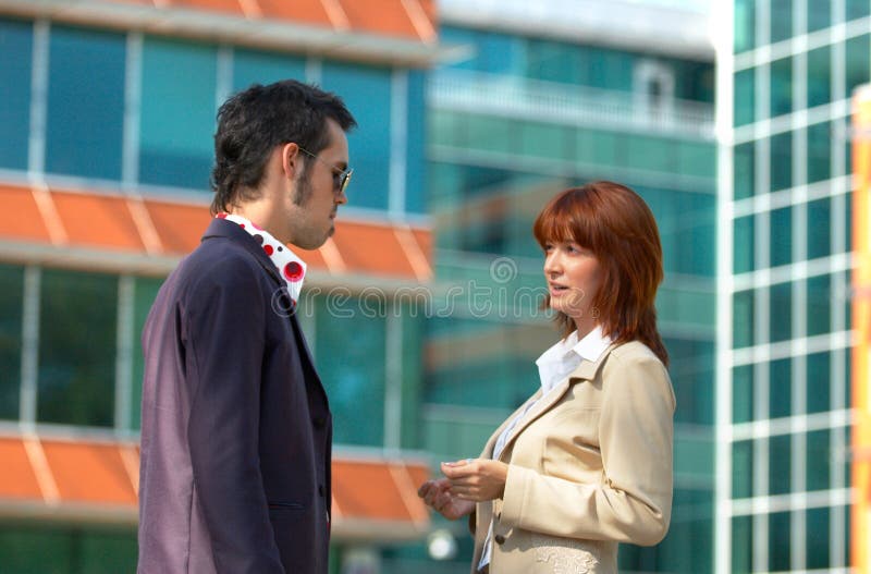 Outdoor Discussion stock photo. Image of serious, suit - 1358054