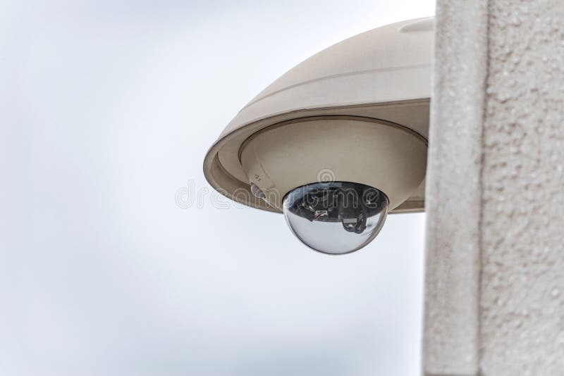 Outdoor Dome Security Camera for Surveillance Stock Photo - Image of ...