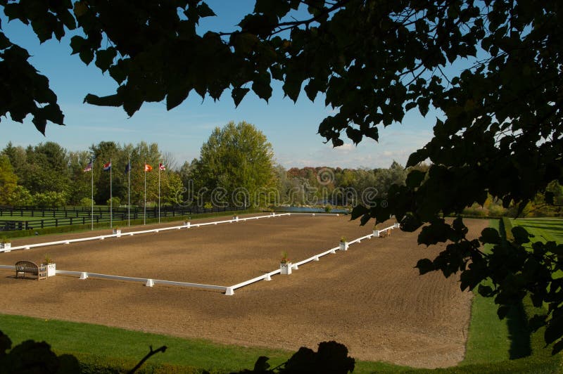 Large Outdoor Dressage Ring or Arena with Sand Footing Stock Image ...