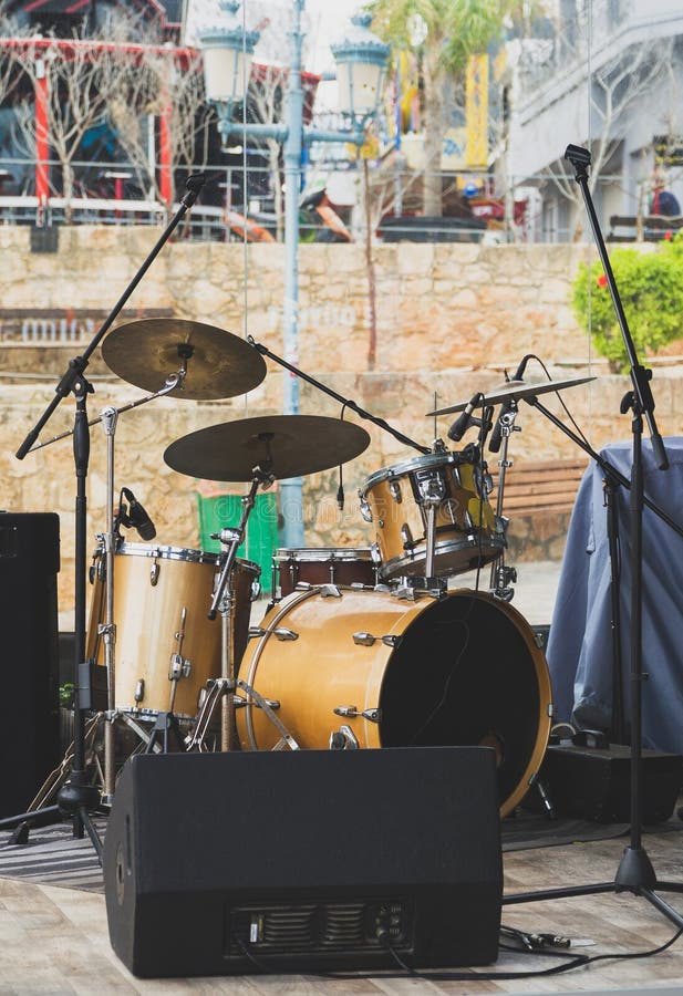 Outdoor drum set stock image. Image of instrument, show - 172899221