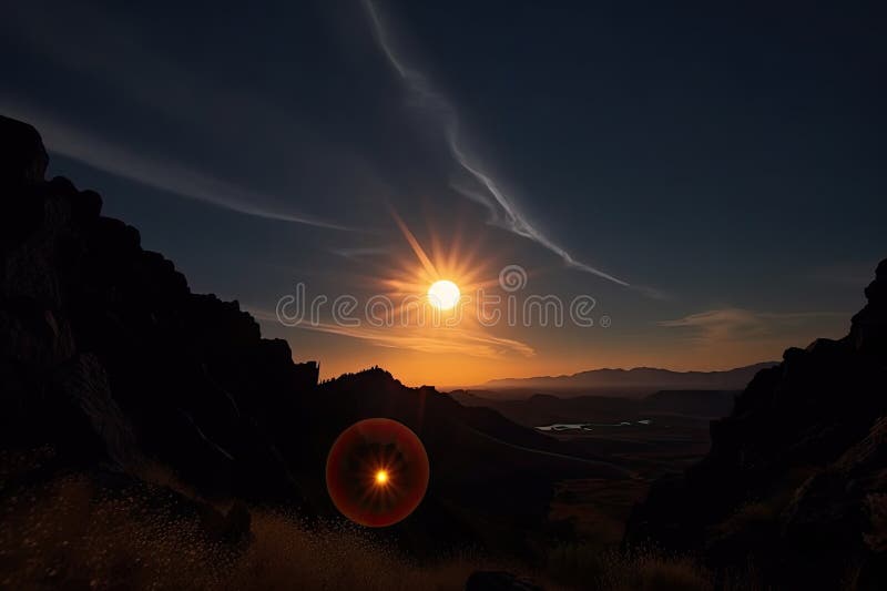 Outdoor Eclipse Experience, with the Moon Blocking Out the Sun in a ...