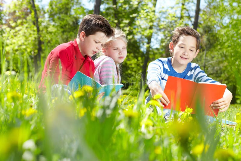 Outdoor education stock image. Image of girl, group, child - 32049903