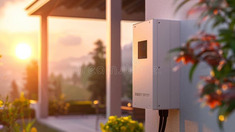 Outdoor Electric Box at Sunset. Generative Ai Stock Illustration ...