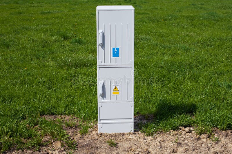 Outdoor Electric Cabinet - Large Electrical Control Box Stock Image ...