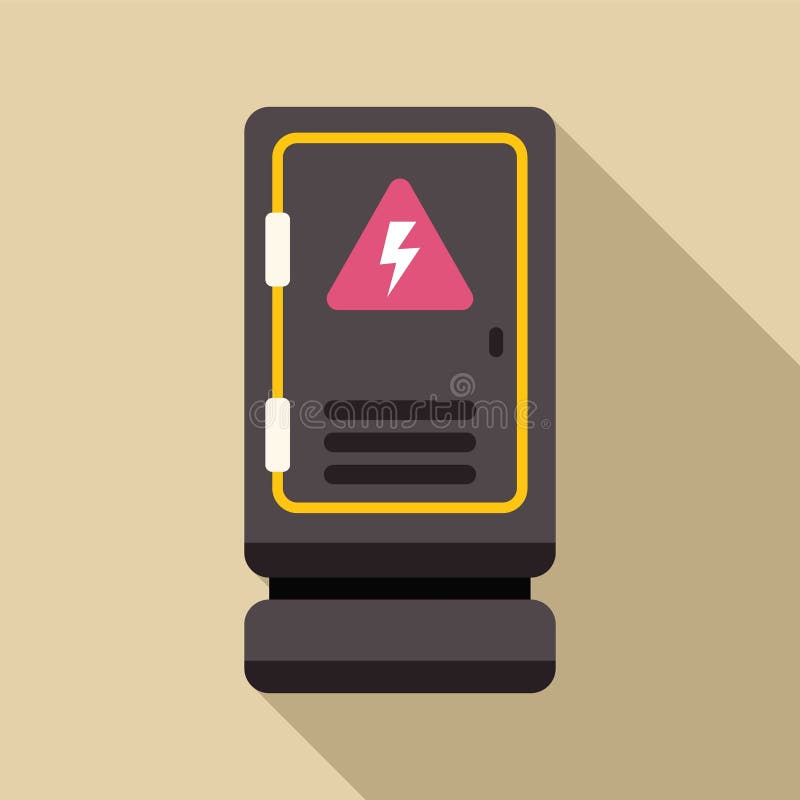 Outdoor Electrical Cabinet Showing High Voltage Sign Stock Illustration ...