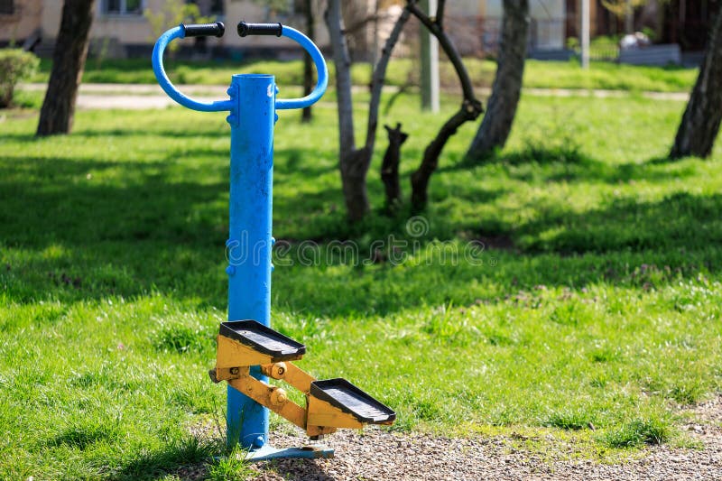 Outdoor Elliptical Trainer in Park on Sunny Day Stock Photo - Image of ...