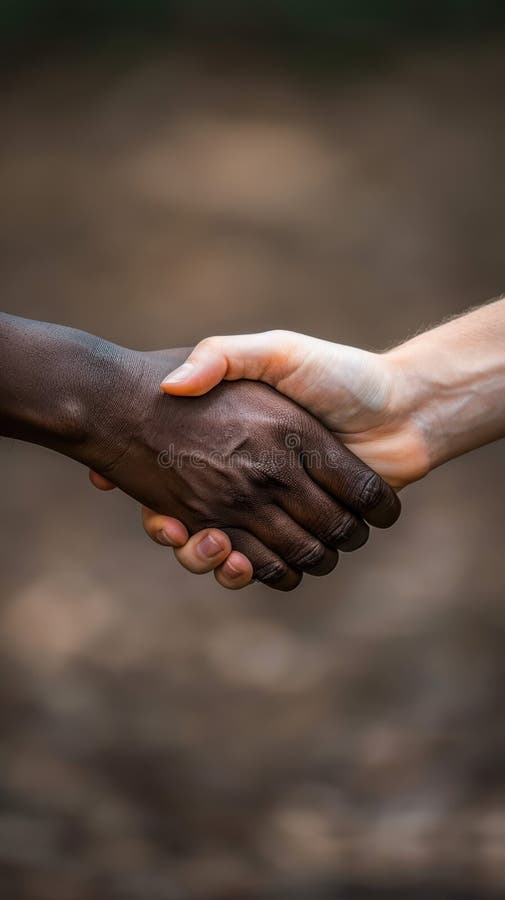 Two Individuals Share a Handshake in an Outdoor Setting, Symbolizing ...