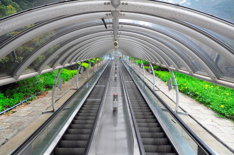 Outdoor escalator stock image. Image of handrails, steps - 28094095