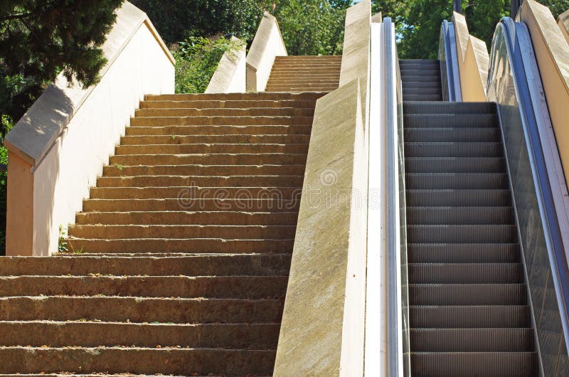 Outdoor escalator stock image. Image of construction - 41693457