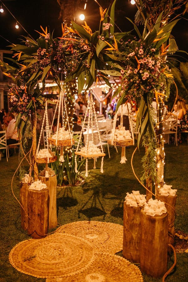 Outdoor Event with a Lot of Plants and Decorations Stock Photo - Image ...