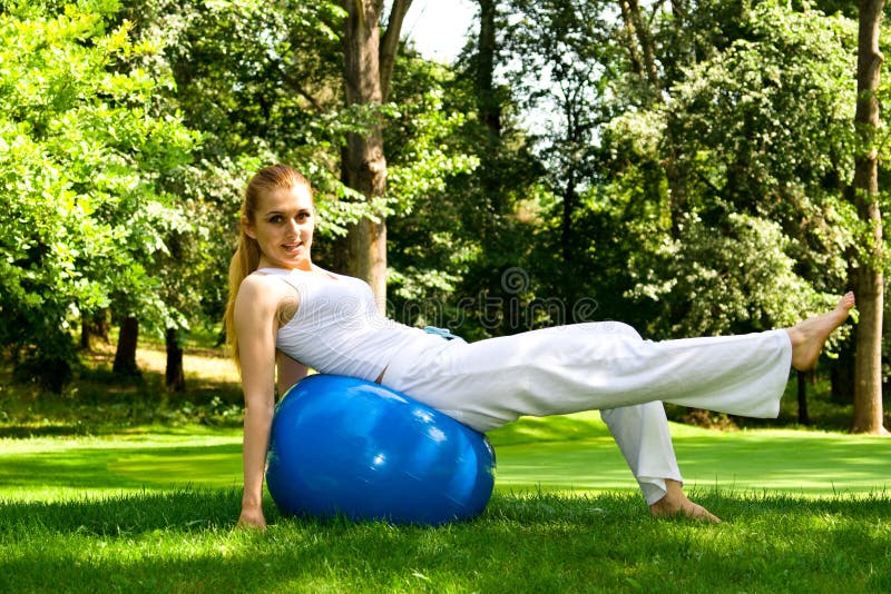 Outdoor exercise stock image. Image of cheerful, action - 5373715