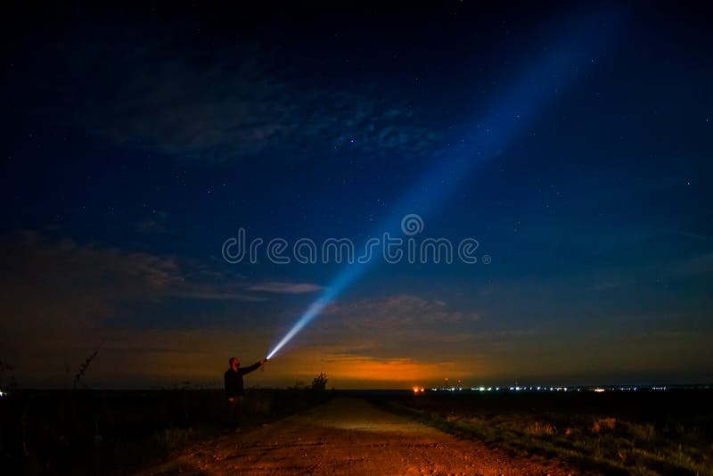 Boy Exploring with Flashlight Stock Image - Image of male, person: 8387483