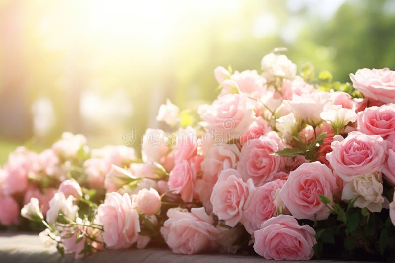 Outdoor Flower Background. Generative Ai Stock Illustration ...