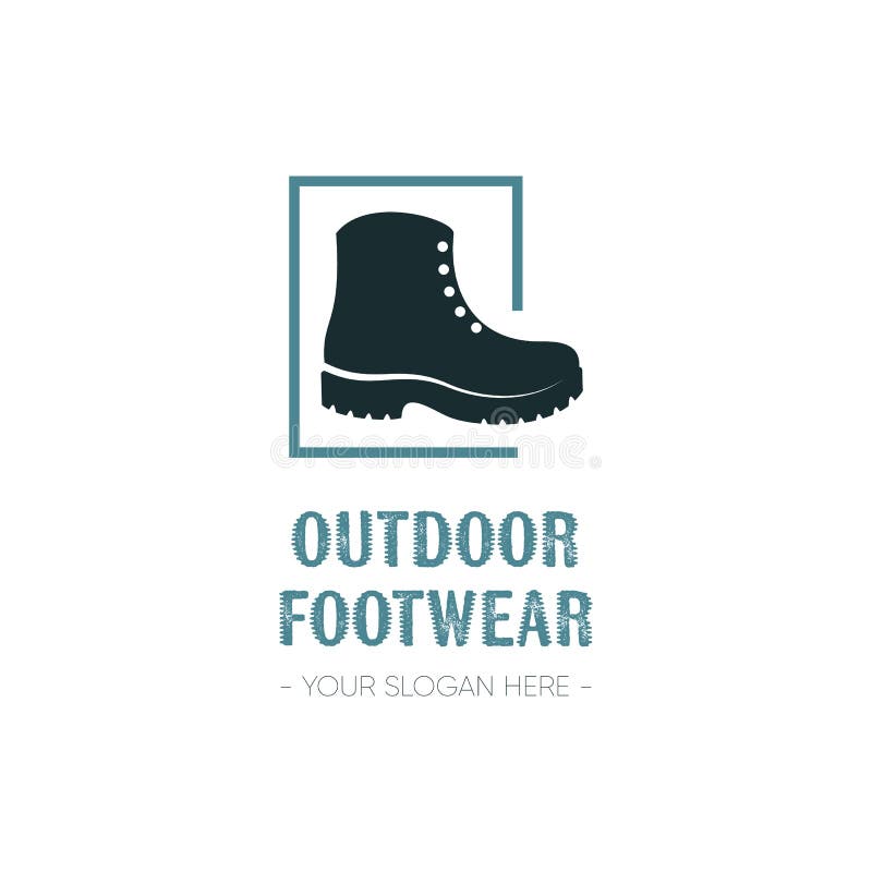 Outdoor Footwear Logo Template Design with Boot Stock Vector ...