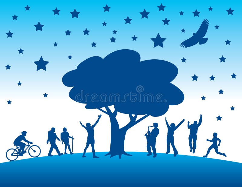 Outdoor park scene stock vector. Illustration of artwork - 4642929