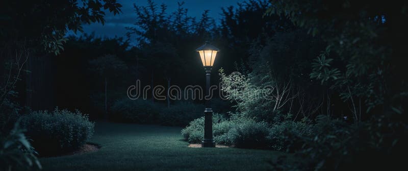 Outdoor Garden Nighttime Lamp Post Lighting Design Stock Photos - Free ...
