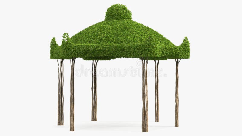 Outdoor Garden Pavilion Structure with Tree Columns Stock Image - Image ...