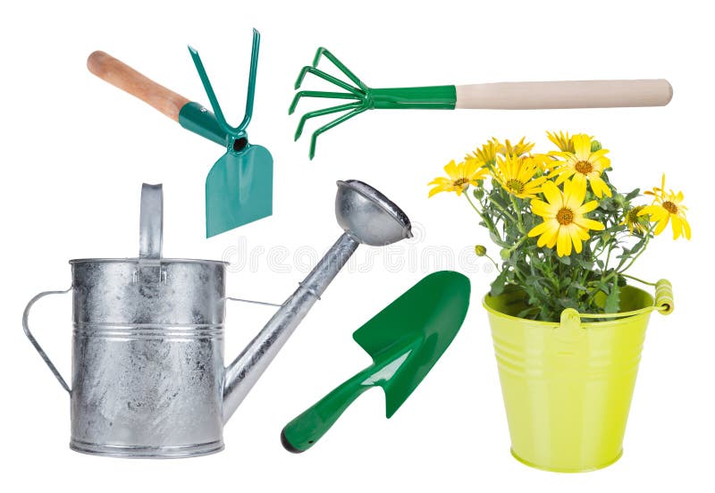Outdoor Gardening Tools and Herbs Stock Image - Image of spring ...