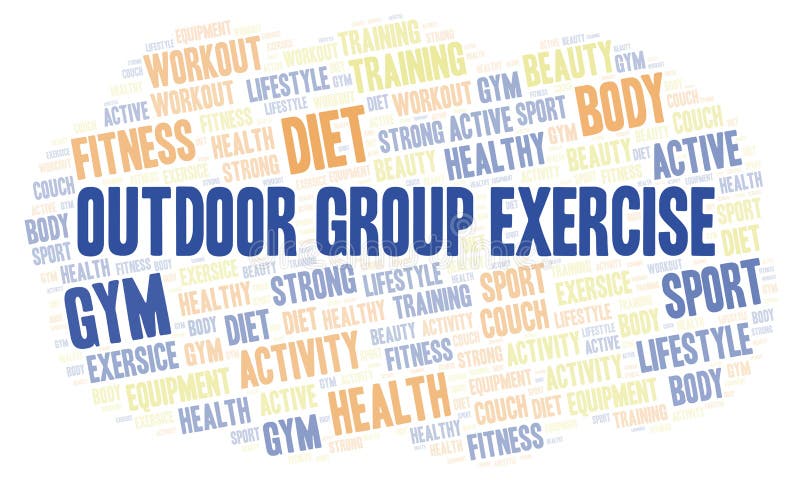 Outdoor Group Exercise Word Cloud Stock Illustration - Illustration of ...