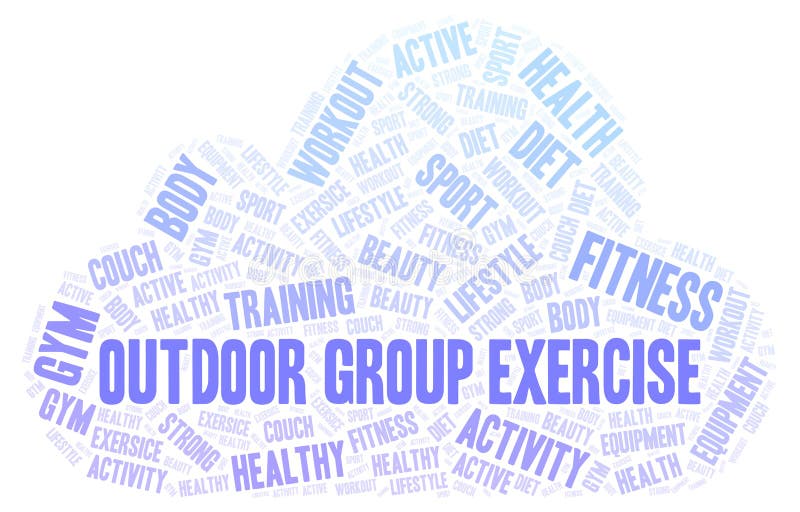 Outdoor Group Exercise Word Cloud Stock Illustration - Illustration of ...
