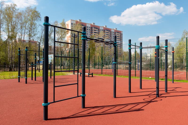 Outdoor Gym for Street Workout. Outdoor Sports Complex Stock Image ...