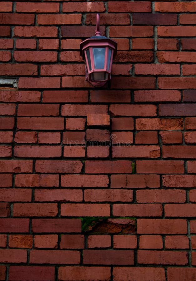 Outdoor Hanging Light on Brick Wall Stock Photo - Image of brick ...