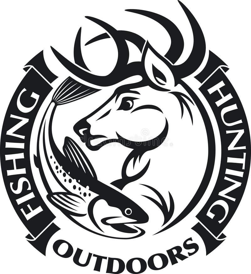 Hunting And Fishing Vector Clipart For Scroll