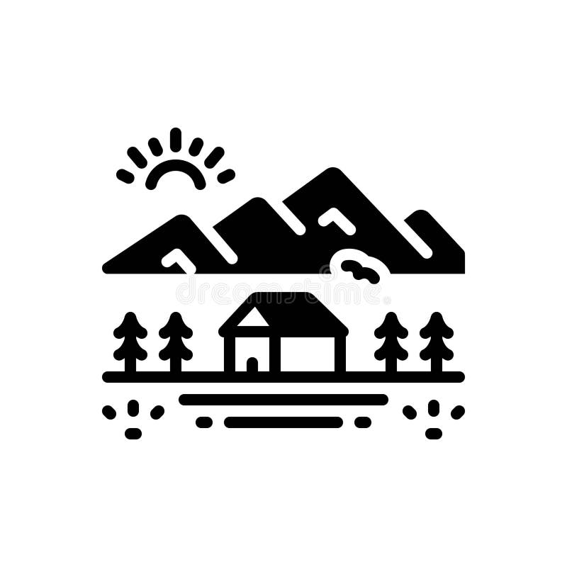 Black Solid Icon for Outdoor, Outside and House Stock Vector ...