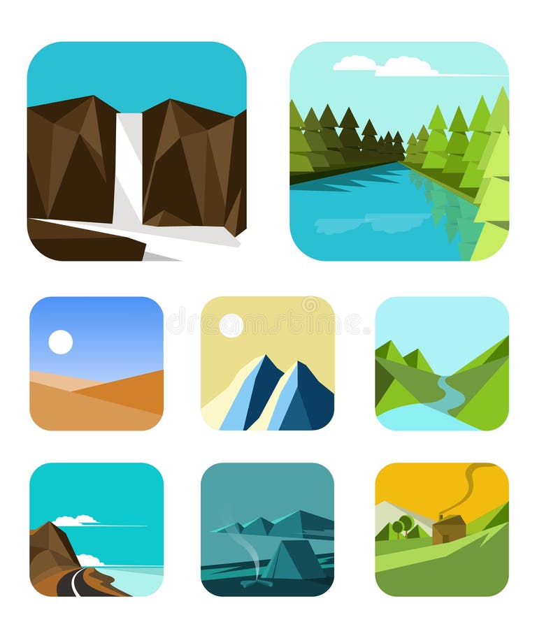 Outdoor icons set stock vector. Illustration of marine - 38392556