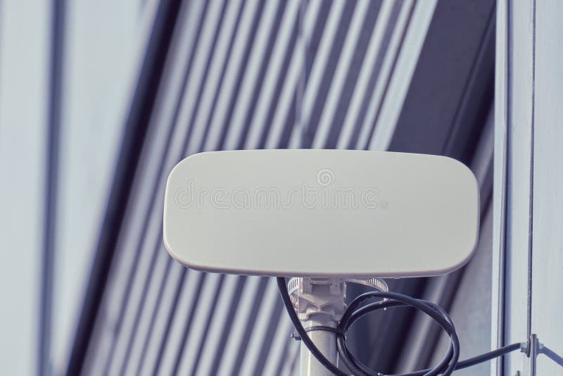 Outdoor Internet Access Point on the Wall of an Office Building Stock ...