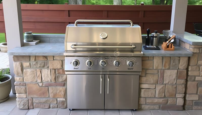 Outdoor Kitchen Grill Station, Backyard Cooking and Stone Counter for ...