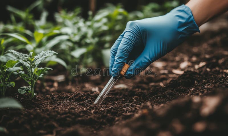 In an Outdoor Laboratory, a Scientist Studies Soil Quality and Seedling ...
