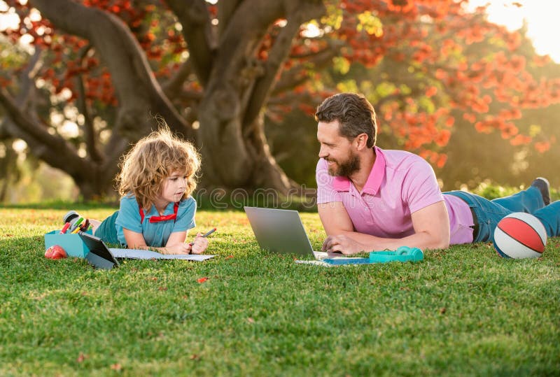 Outdoor Learning. Pupil of Primary School Go Study. Stock Image - Image ...
