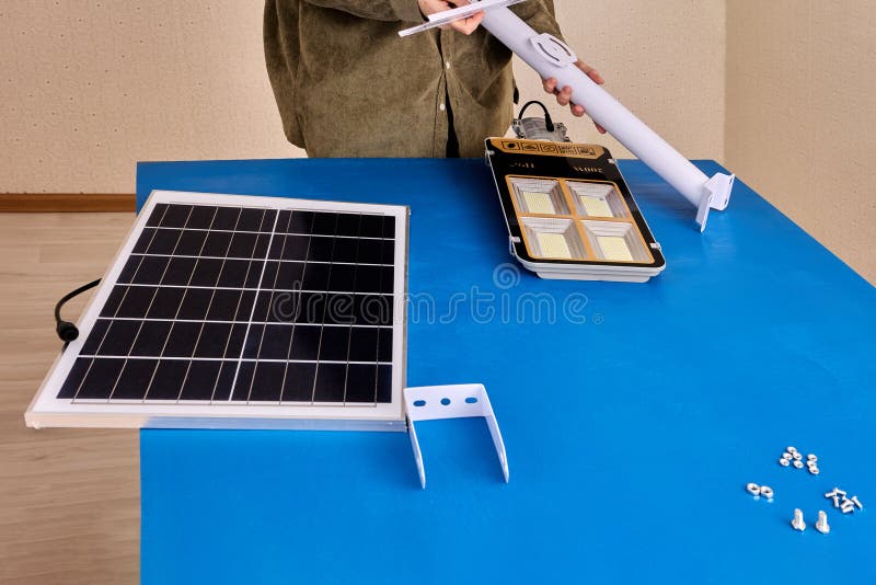 Outdoor Led Solar Street Light, Mounting Panel and Lamp To Bracket for ...