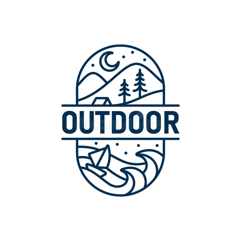 Outdoor Line Logo Design Template Stock Vector - Illustration of ...